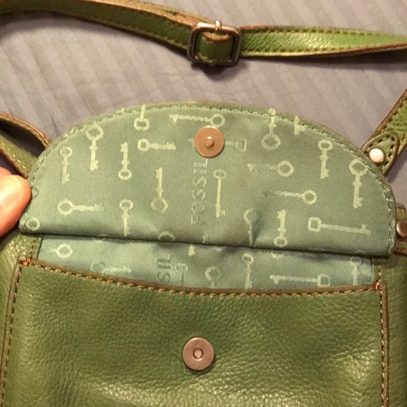 Fossil | Bags | Fossil Green Leather Crossbody Bag | Poshmark